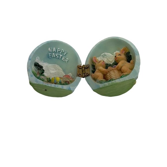 Easter Egg | Holiday | Vintage Easter Egg Decor Green Hinged Easter ...
